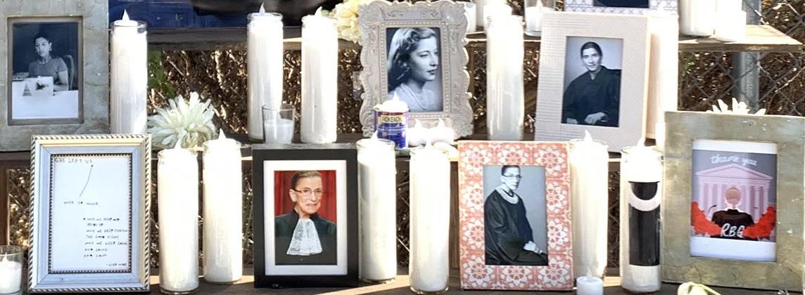 RBG Memorial Display on Skirball Front Steps | Skirball Cultural Center